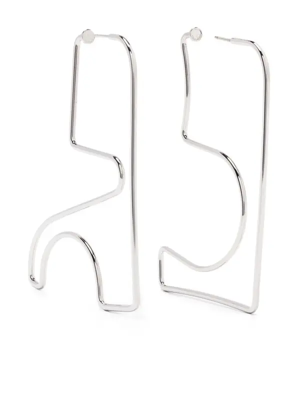 COURREGES Medium Ac Dangle Earrings - Silver