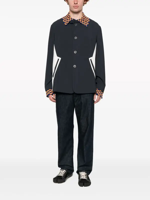 KIKO KOSTADINOV Check-pattern Panelled Shirt Jacket