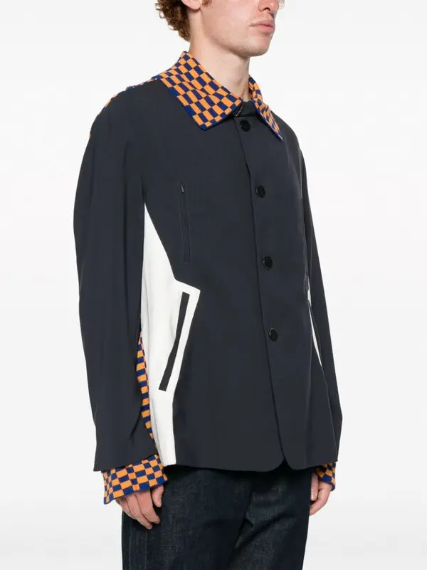 KIKO KOSTADINOV Check-pattern Panelled Shirt Jacket