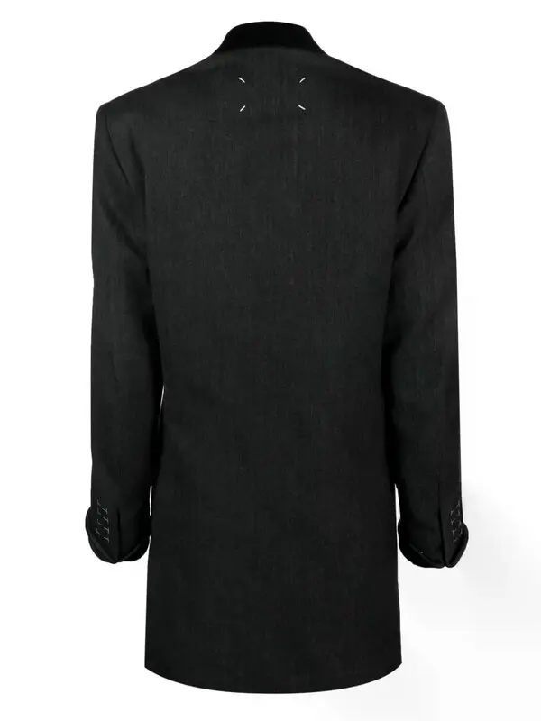 MAISON MARGIELA Velvet-trim Wool Single-breasted Coat