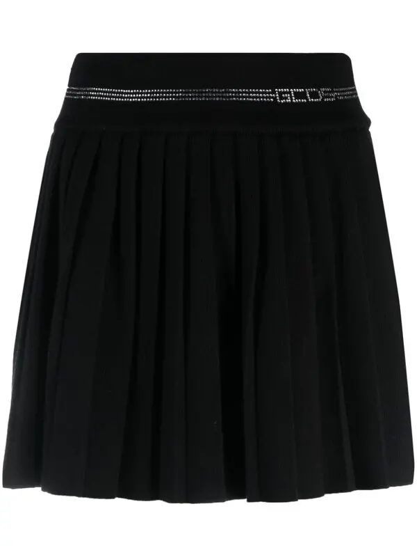Gcds Pleated Miniskirt - Black