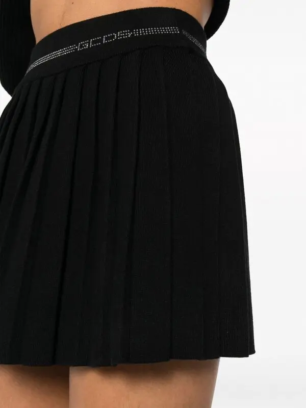 Gcds Pleated Miniskirt - Black