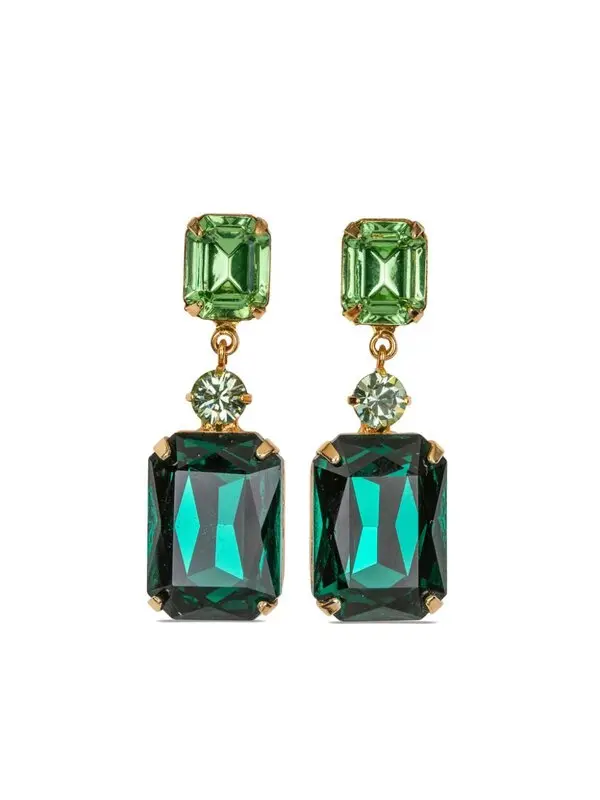 JENNIFER BEHR Justine Crystal-embellished Earrings - Green
