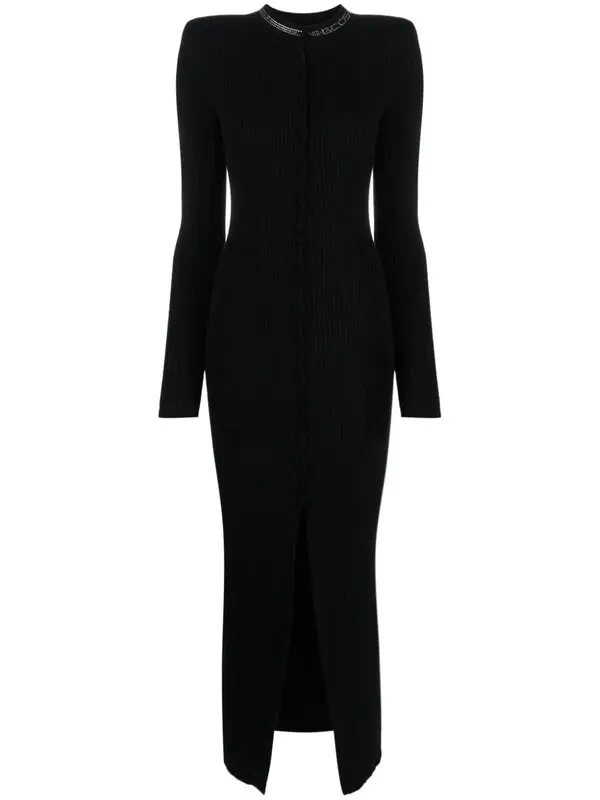 Gcds Ribbed Knit Maxi Dress - Black