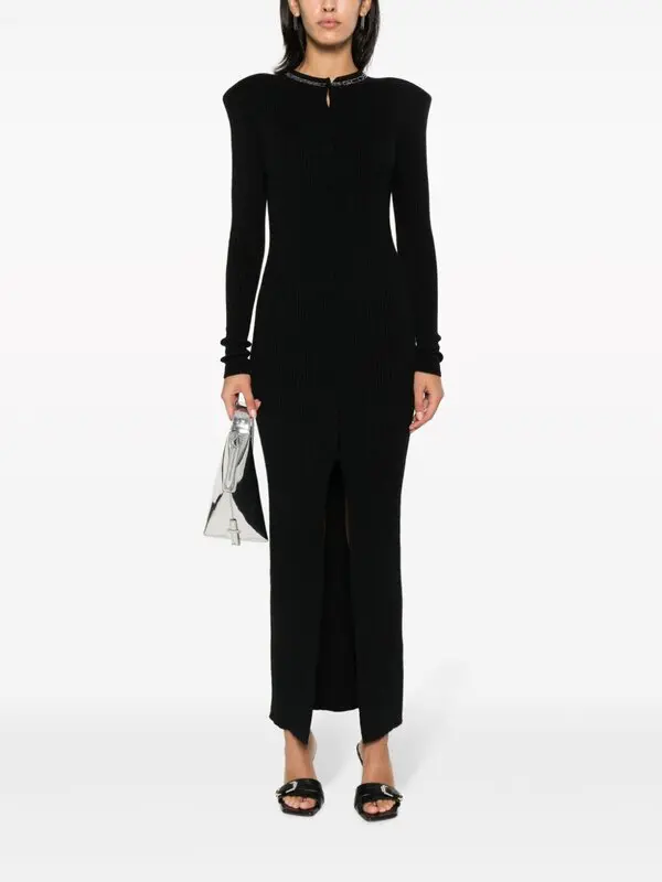 Gcds Ribbed Knit Maxi Dress - Black