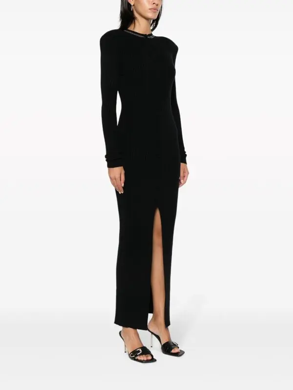 Gcds Ribbed Knit Maxi Dress - Black