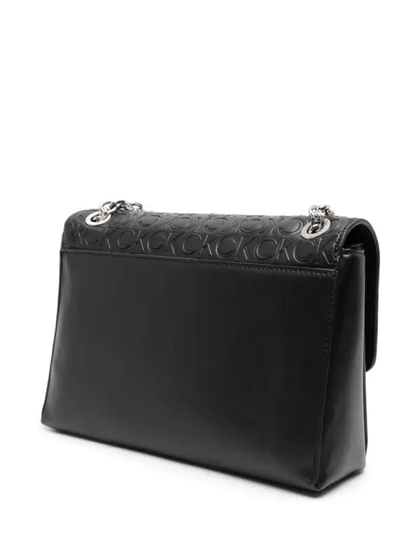 Calvin Klein Logo Debossed Faux Leather Shoulder Bag