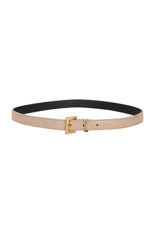 Saint Laurent Monogramme Belt - Dark Beige
