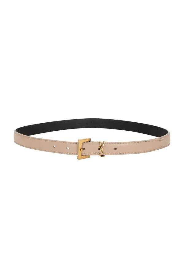 Saint Laurent Monogramme Belt - Dark Beige