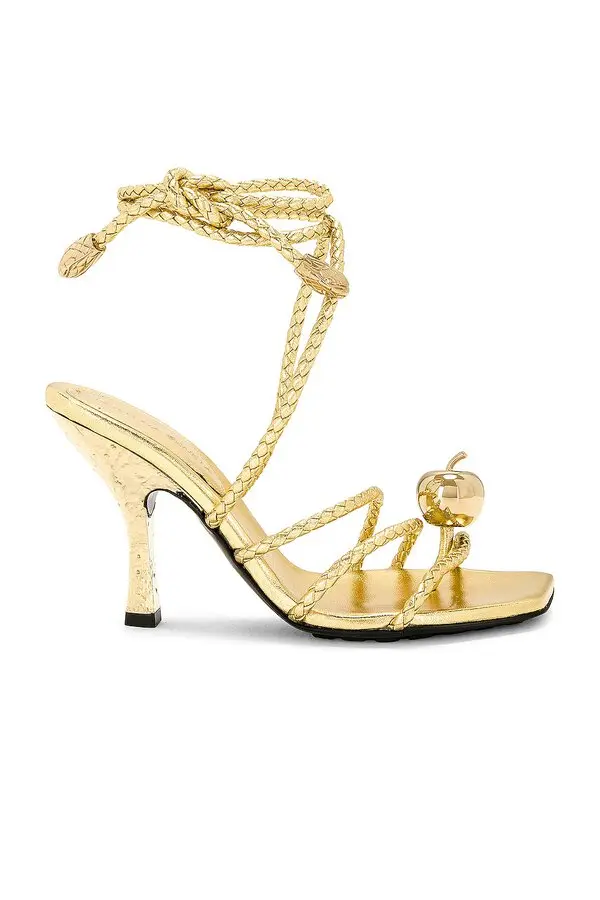 Bottega Veneta Adam Lace Up Sandal - Gold