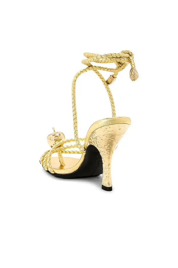 Bottega Veneta Adam Lace Up Sandal - Gold