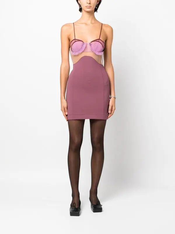 NENSI DOJAKA Sheer-paneling Bustier Minidress