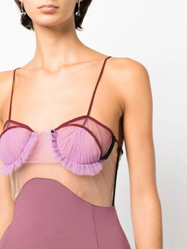 NENSI DOJAKA Sheer-paneling Bustier Minidress