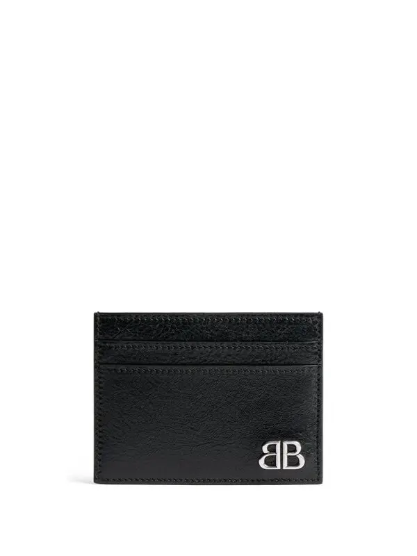 Balenciaga Logo-plaque Leather Cardholder - Black