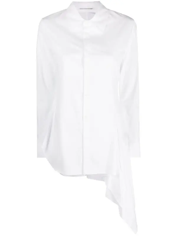 Yohji Yamamoto Asymmetric Cotton Shirt - White