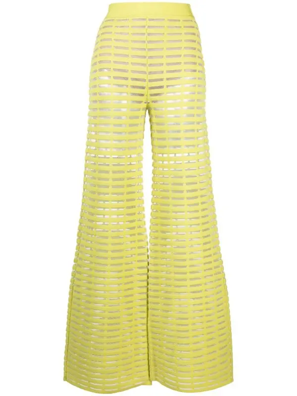 GENNY Semi-sheer Flared Trousers - Green