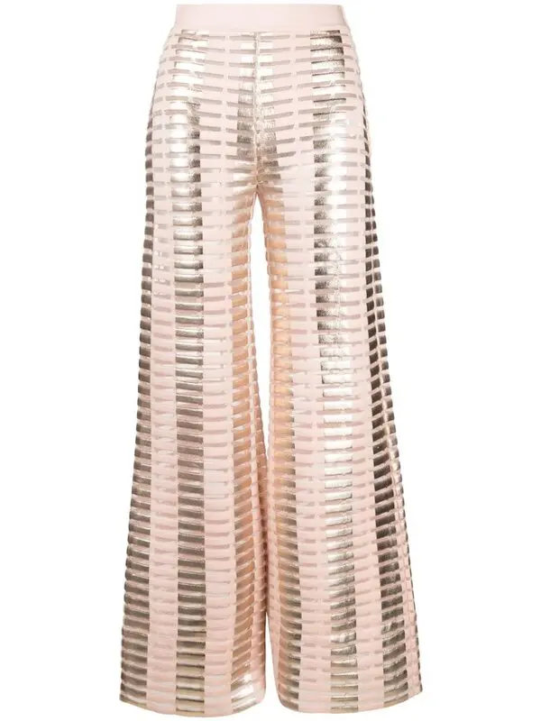 GENNY Metallic Finish Flared Trousers
