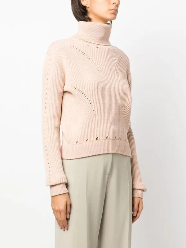 GENNY Logo-charm Ribbed-knit Jumper