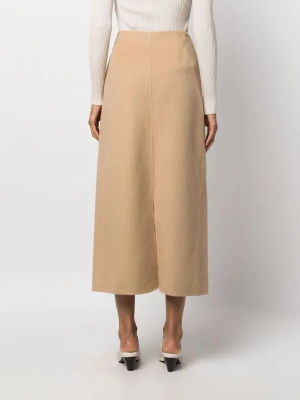 BY MALENE BIRGER Palomie Wool Midi Skirt - Neutrals