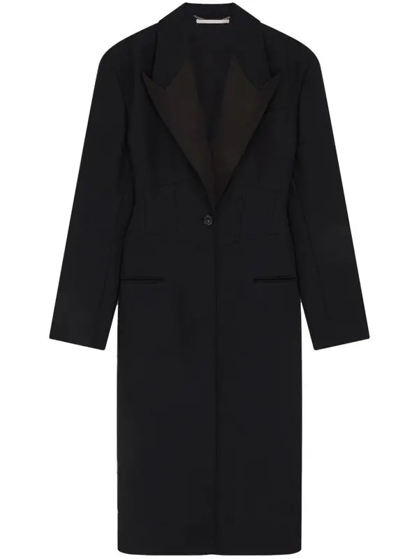 Stella McCartney Single-breasted Wool Corset Coat - Black