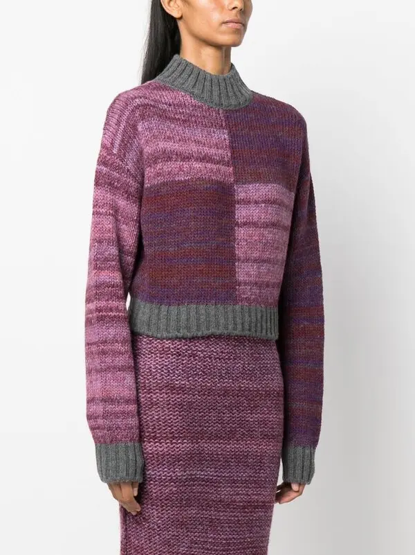 DESTREE Damien Mélange-effect Knitted Jumper - Purple