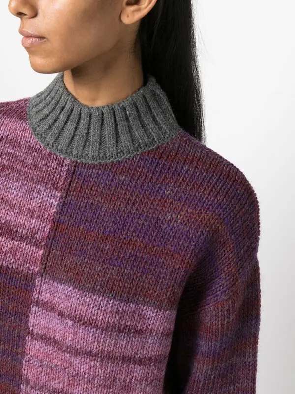 DESTREE Damien Mélange-effect Knitted Jumper - Purple