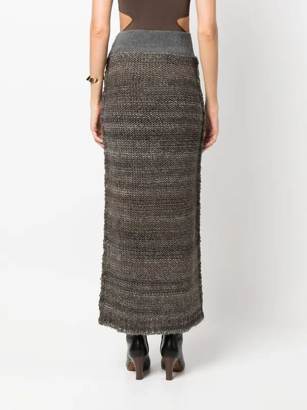 DESTREE Lynette Knitted Midi Skirt - Brown