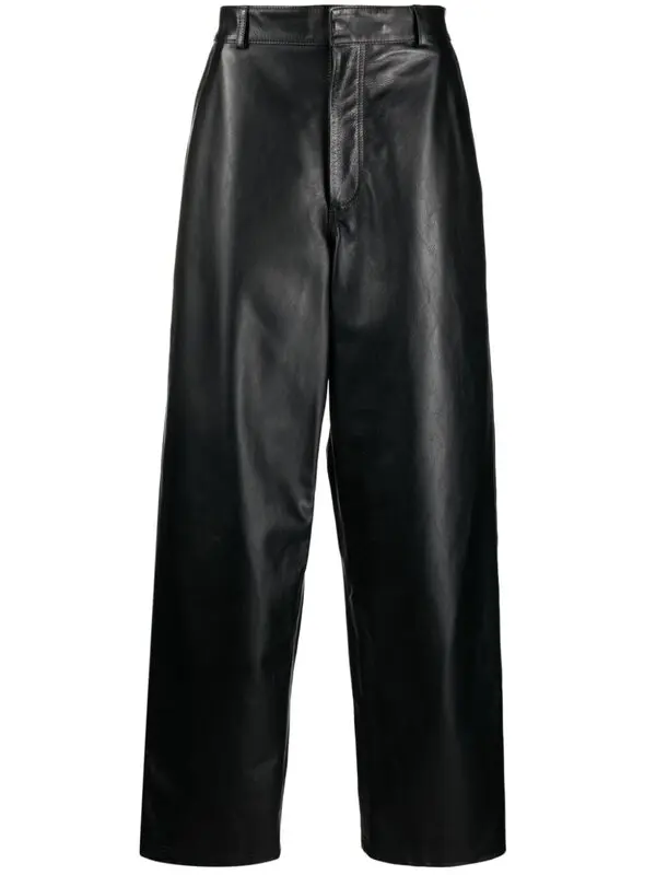 Gcds Wide-leg Leather Trousers