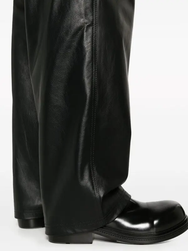 Gcds Wide-leg Leather Trousers