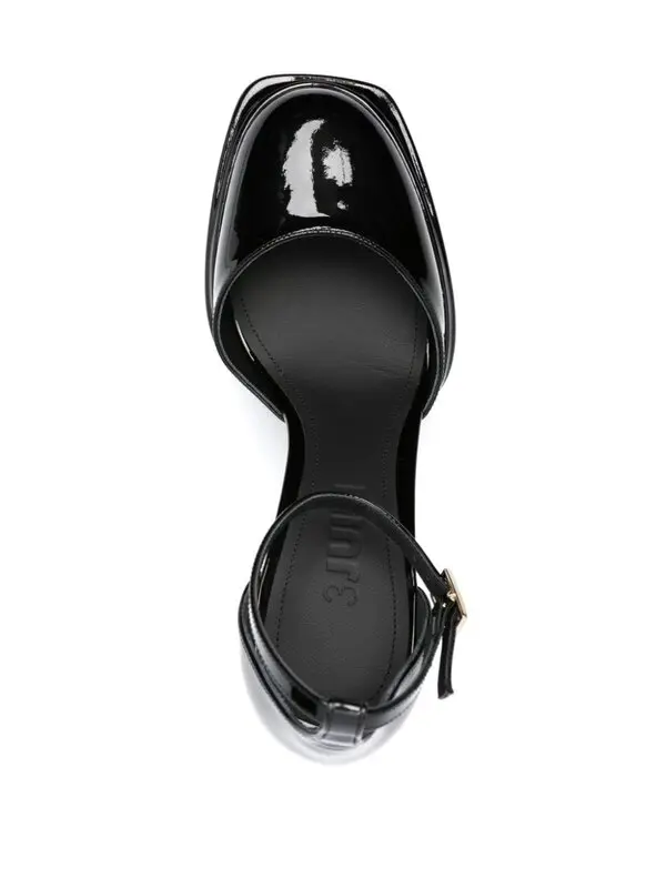 3JUIN Platform Leather Pumps - Black