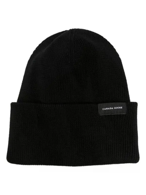 Canada Goose Ribbed-knit Wool Beanie - Black