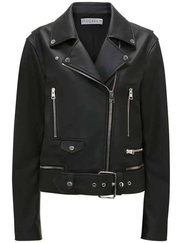 JW Anderson Leather Biker Jacket - Black