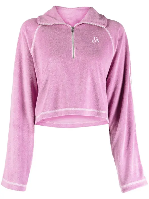 TOUT A COUP Logo-embroidered Fleece Polo Top