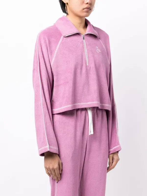 TOUT A COUP Logo-embroidered Fleece Polo Top