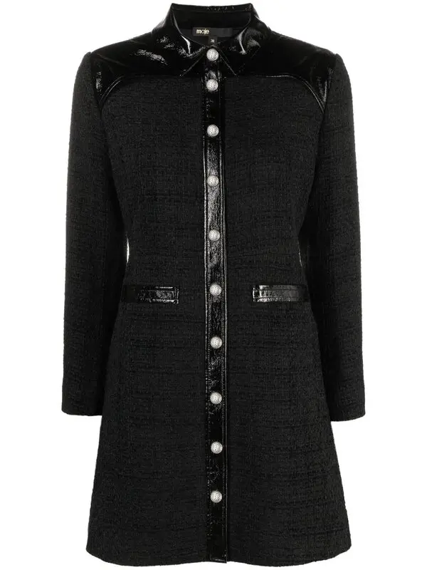Maje Tweed Trimmed Minidress