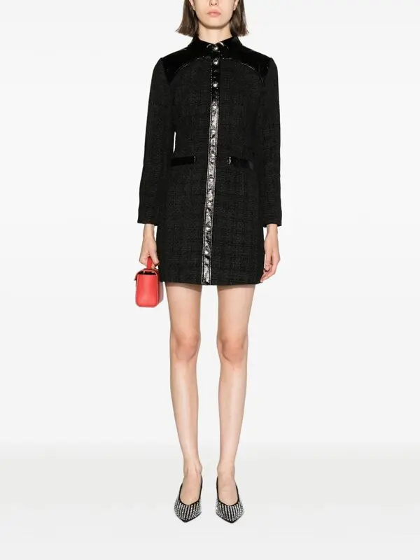 Maje Tweed Trimmed Minidress
