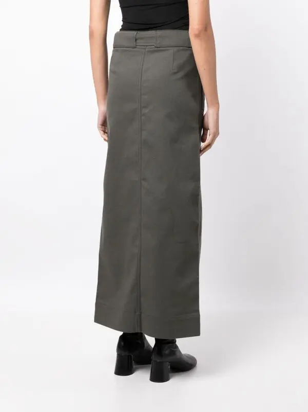 SA SU PHI Belted Cotton Straight Skirt