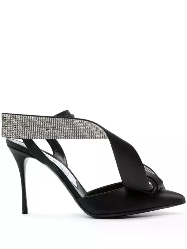 SERGIO ROSSI Marquise 100mm Bow-detail Satin Pumps