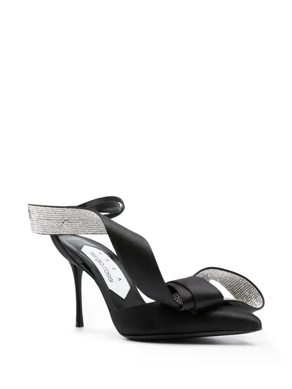 SERGIO ROSSI Marquise 100mm Bow-detail Satin Pumps