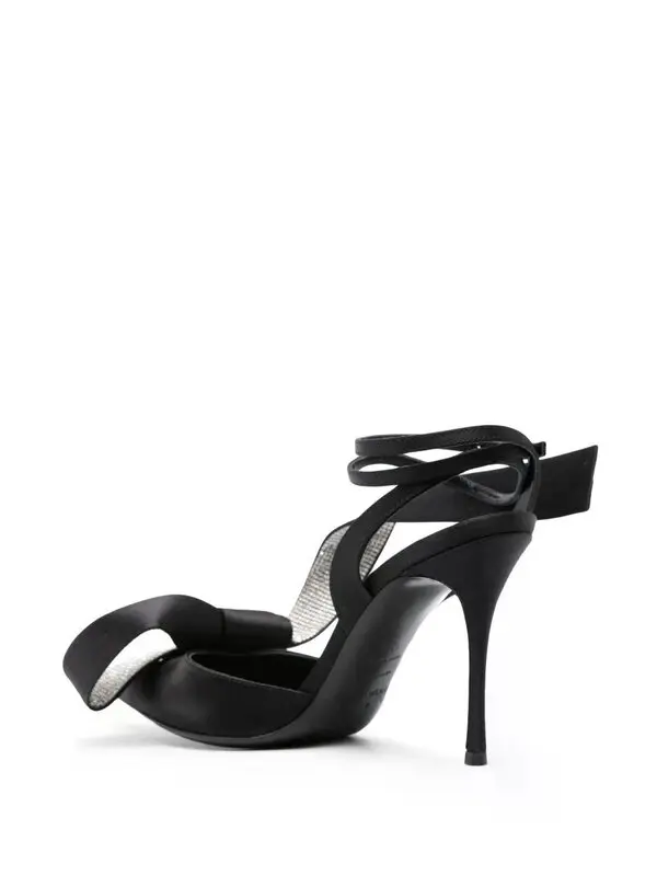 SERGIO ROSSI Marquise 100mm Bow-detail Satin Pumps