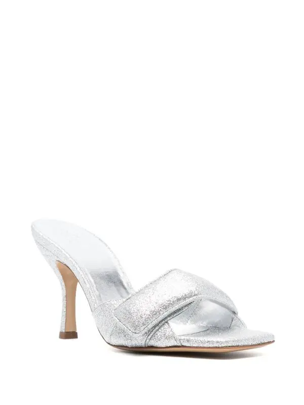 GIABORGHINI Glitter Detailing Leather Sandals