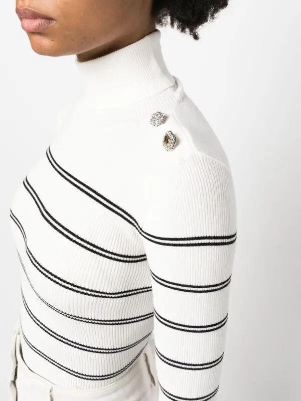 Liu Jo Striped Ribbed-knit Jumper