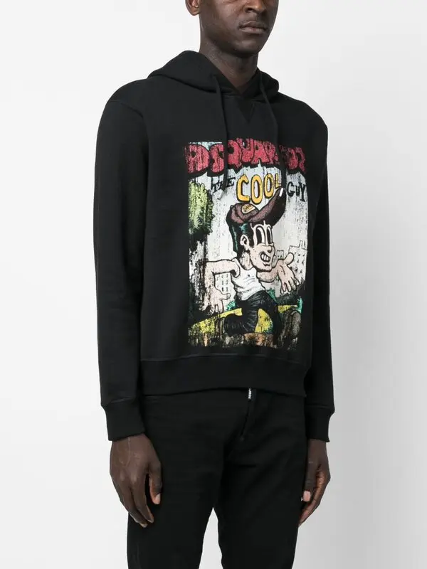 Dsquared2 Graffiti-print Cotton Hoodie