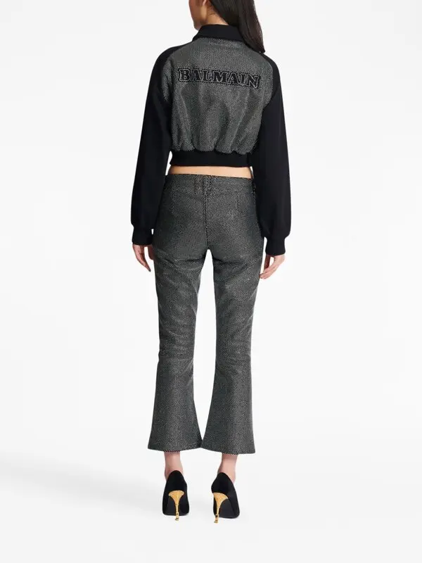 Balmain Logo-embellished Cropped Jacket