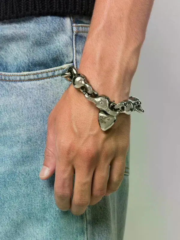 Acne Studios Heart-charm Chunky Bracelet