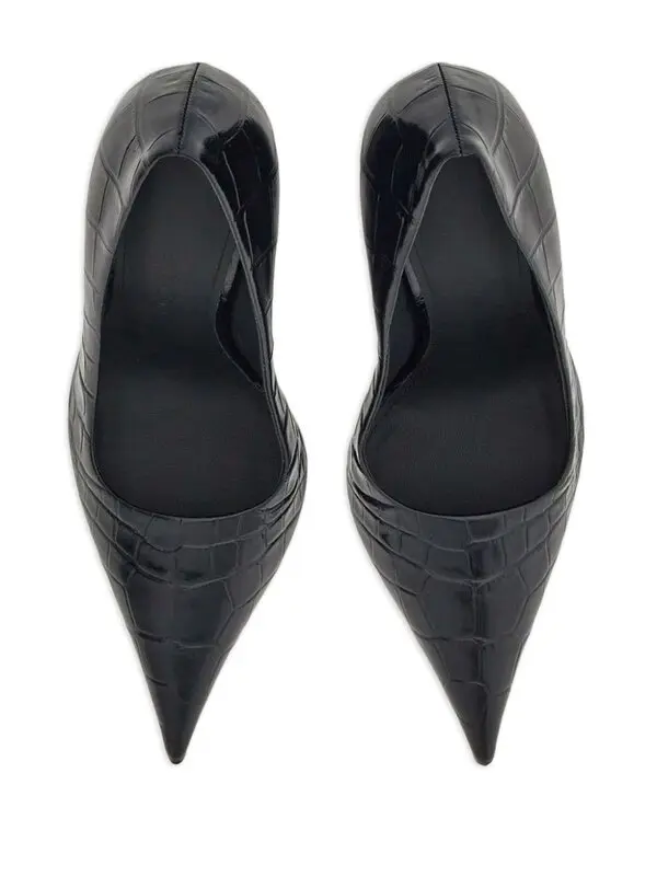 FERRAGAMO Eva 105mm Crocodile-embossed Pumps - Black