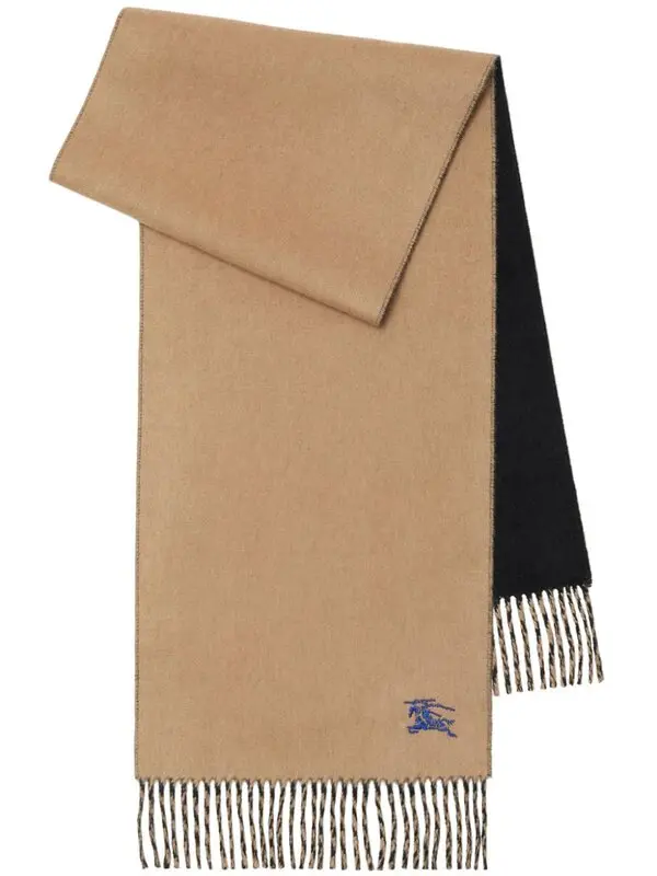 Burberry Ekd Embroidered Cashmere Scarf - Brown
