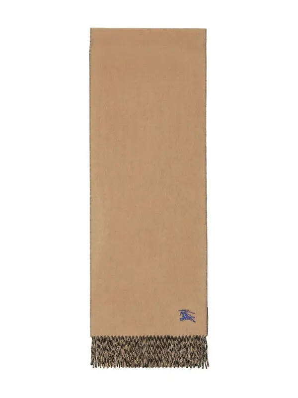 Burberry Ekd Embroidered Cashmere Scarf - Brown