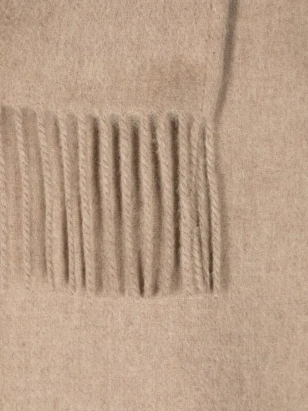 BY MALENE BIRGER Fringed Wool Cropped Poncho - Neutrals