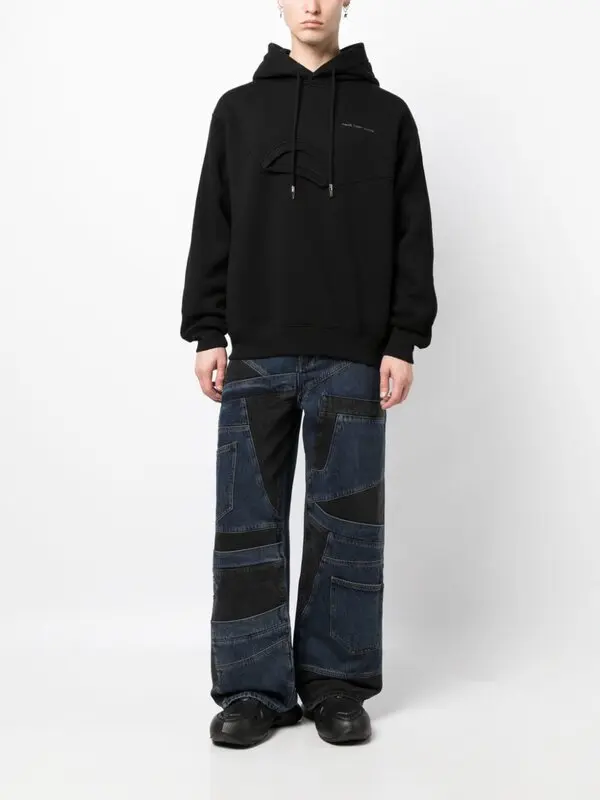FENG CHEN WANG Logo-embroidered Layered Hoodie